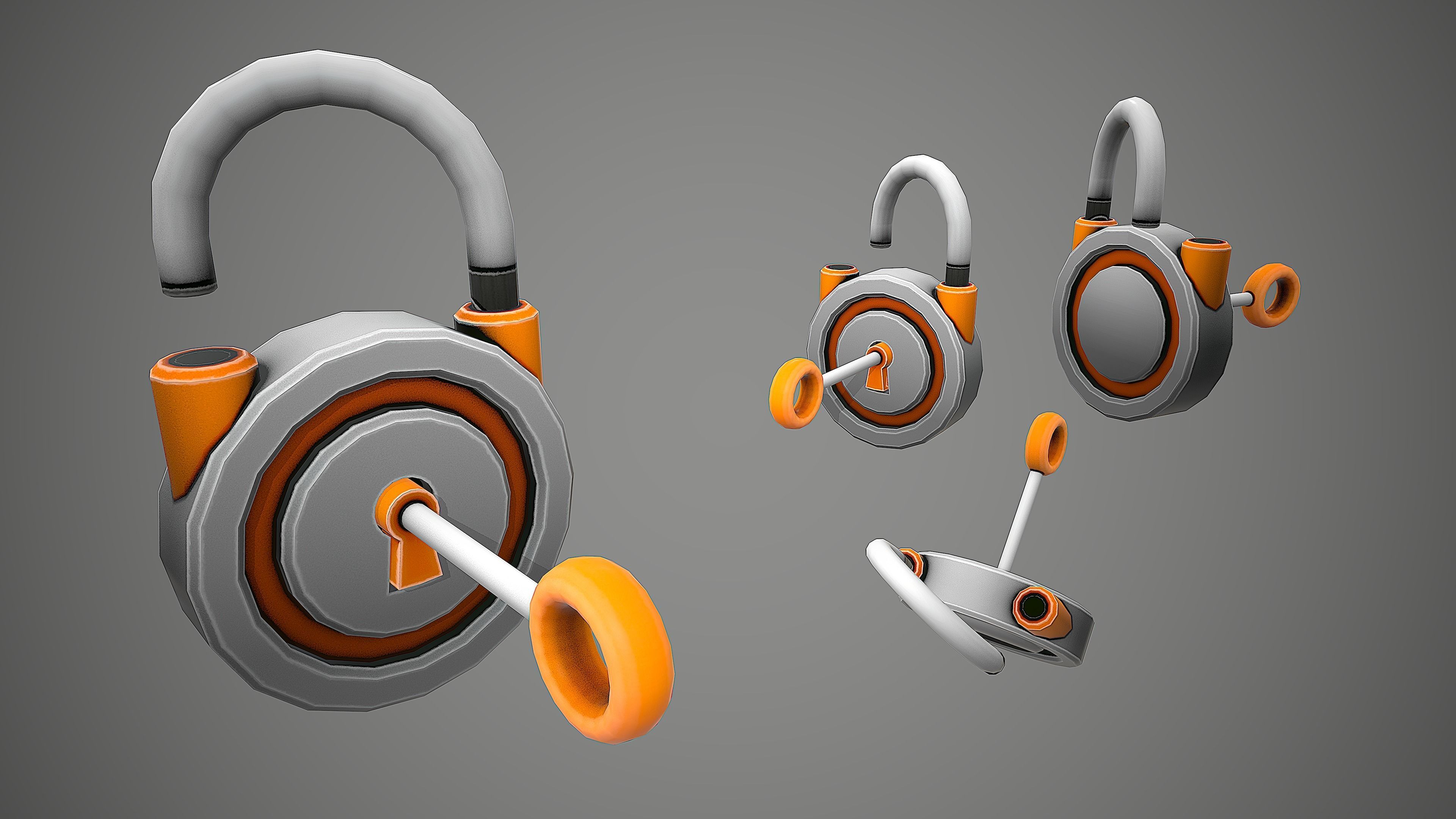 3D model PADLOCK 6 CARTOON STYLIZED VR / AR / low-poly | CGTrader