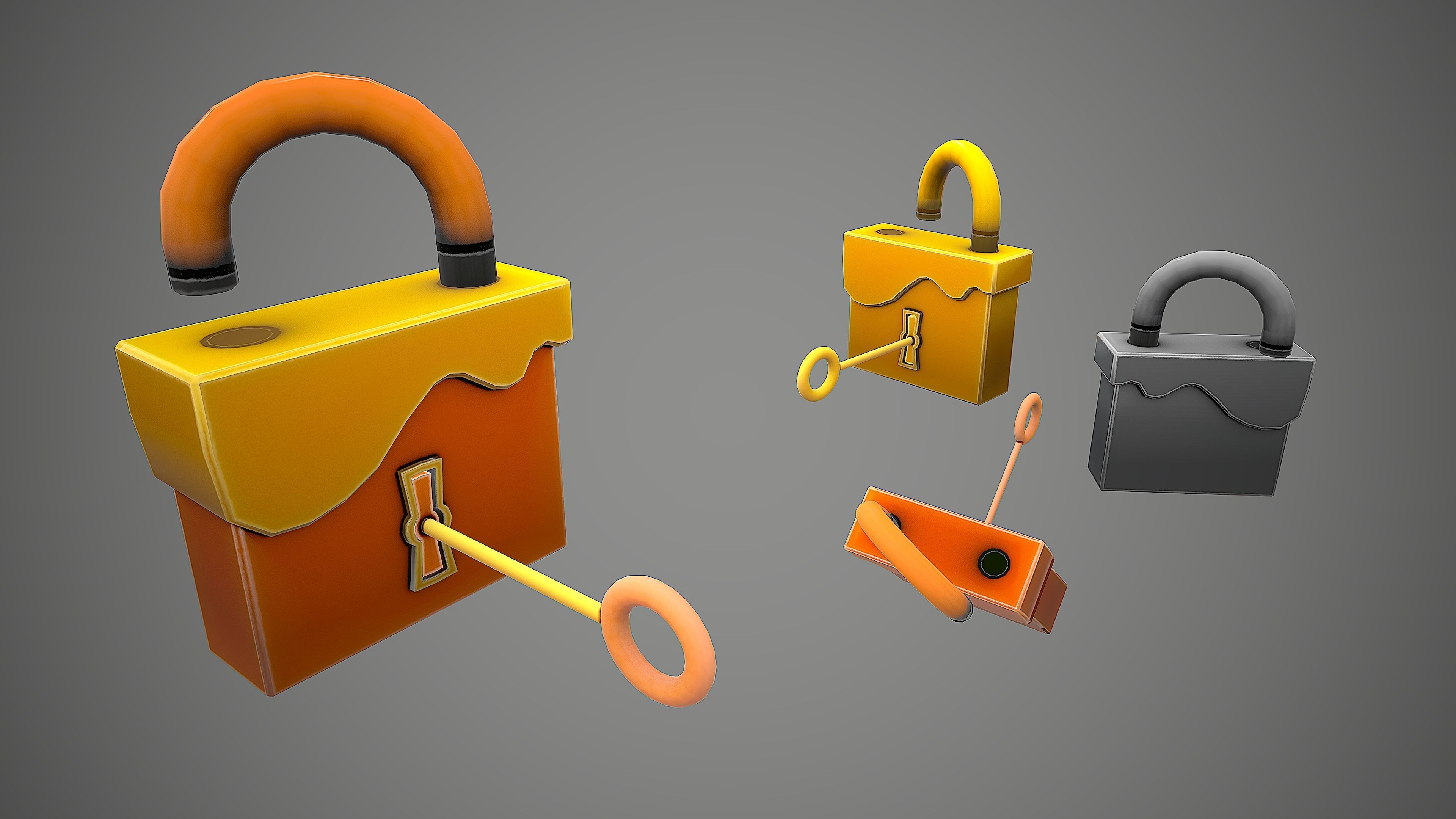 3D model PADLOCK 8 CARTOON STYLIZED VR / AR / low-poly | CGTrader