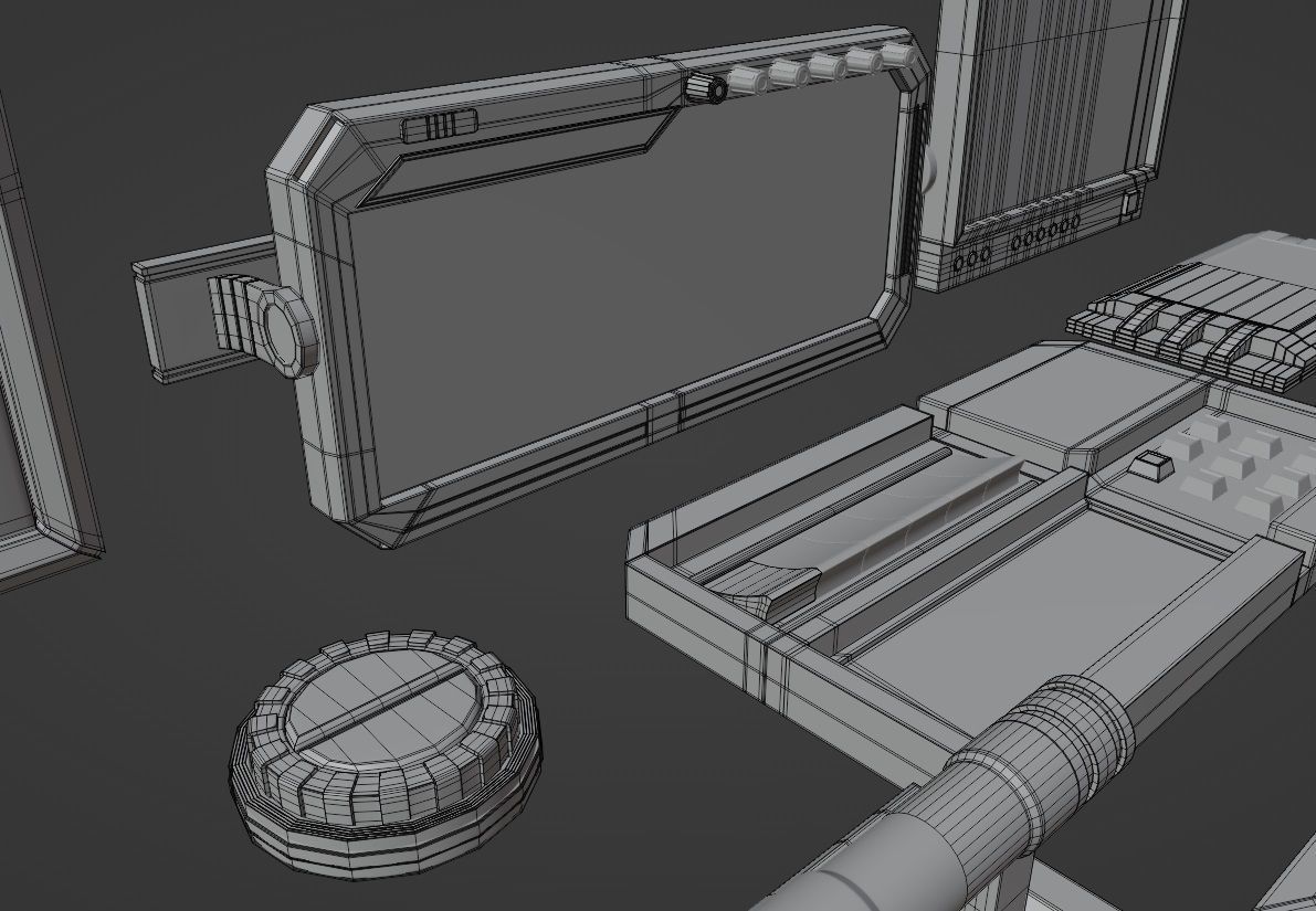Scifi spaceship Cockpit interior kitbash asset 3D model | CGTrader