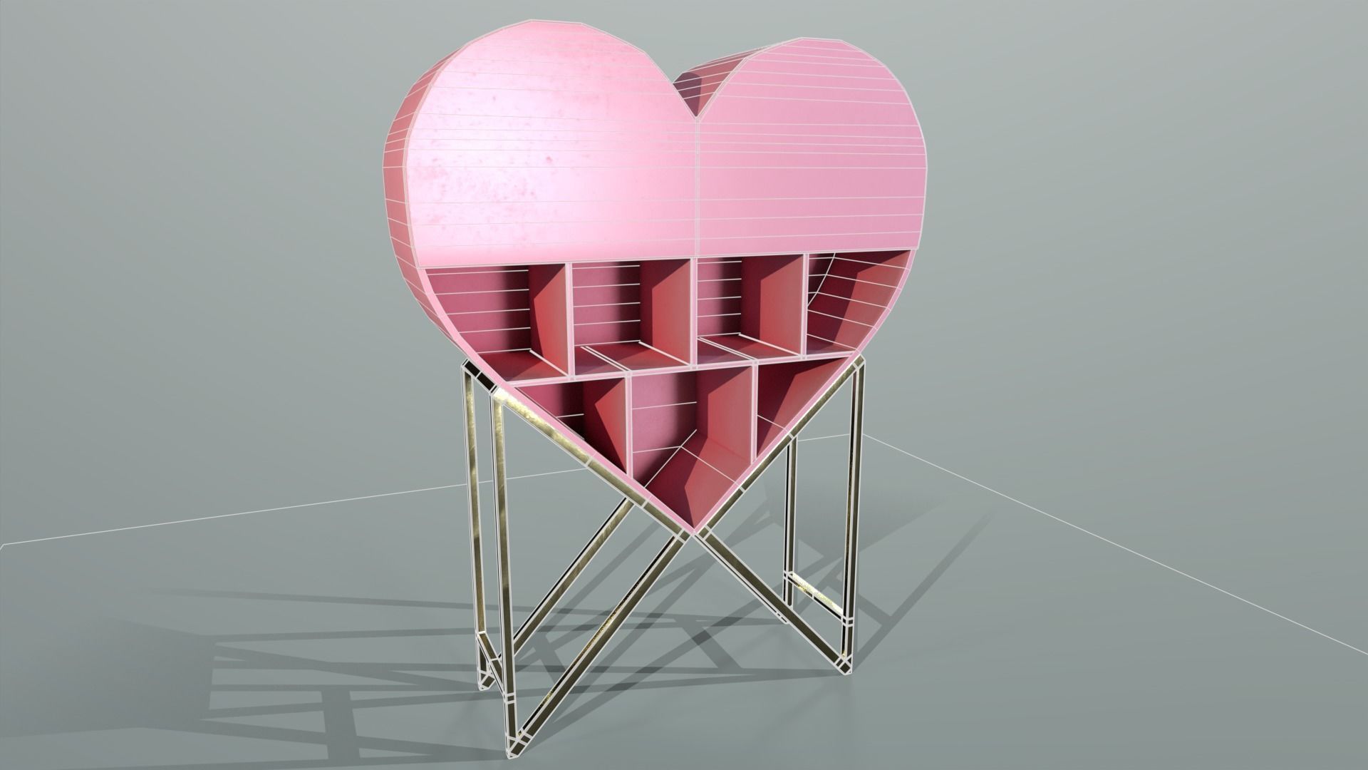 3D model Heart Shaped Drawer Furniture VR / AR / low-poly | CGTrader