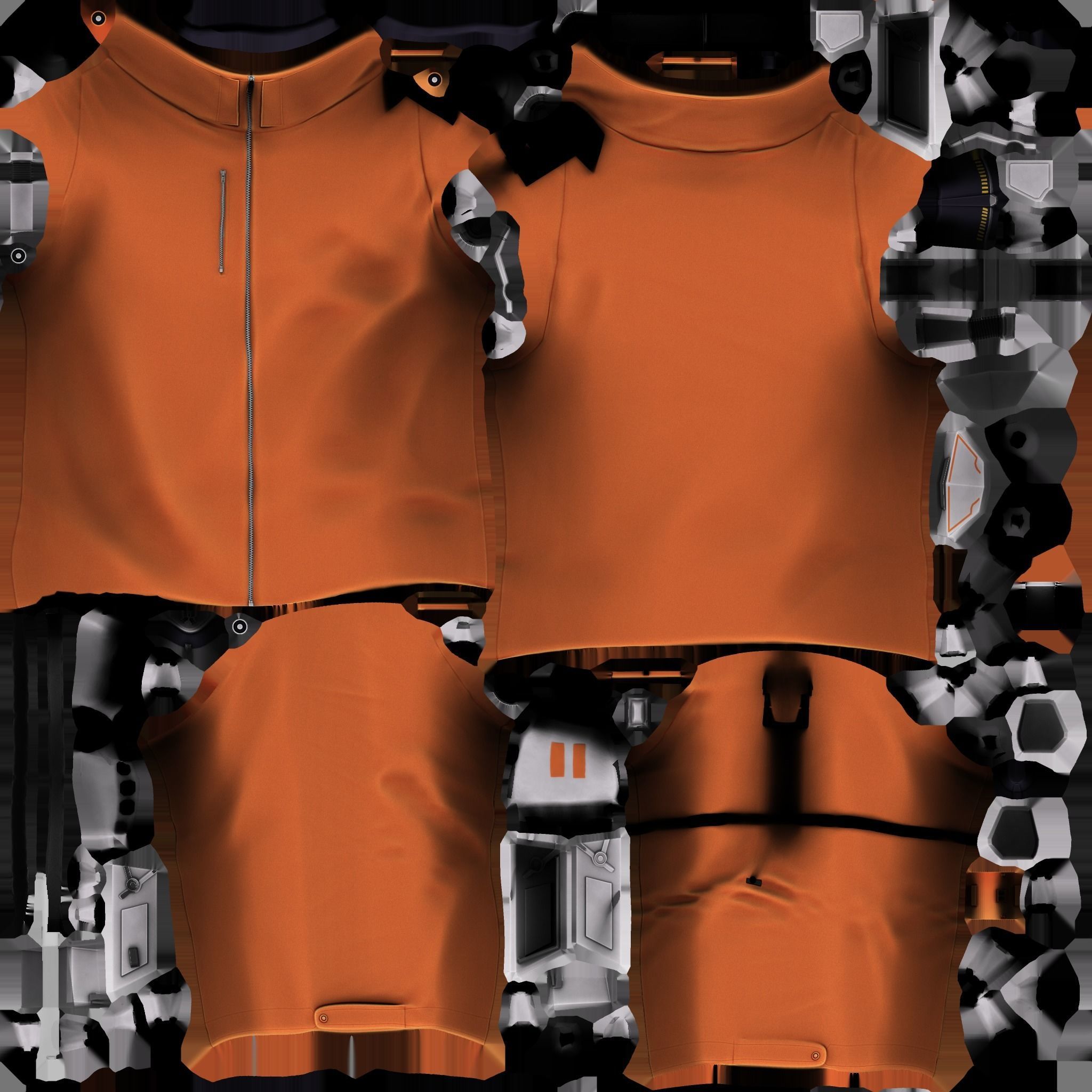 3D model Male Orange Cyberpunk Jacket Coat VR / AR / low-poly | CGTrader