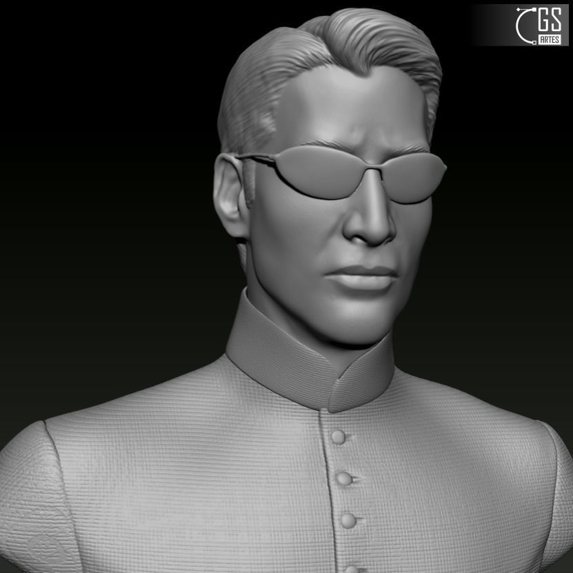 NEO MATRIX - KEANU REEVES - BUST 3D model 3D printable | CGTrader