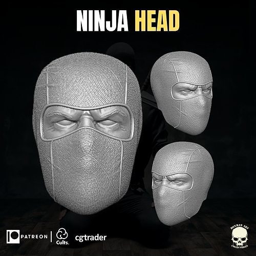 Ninja head 3D printable File For Action Figures 3D model 3D printable ...