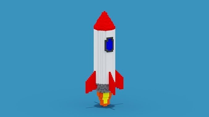 3D model Voxel Rocket VR / AR / low-poly | CGTrader
