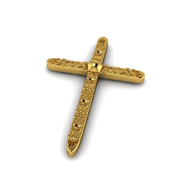 Textured cross with design 3D model 3D printable | CGTrader