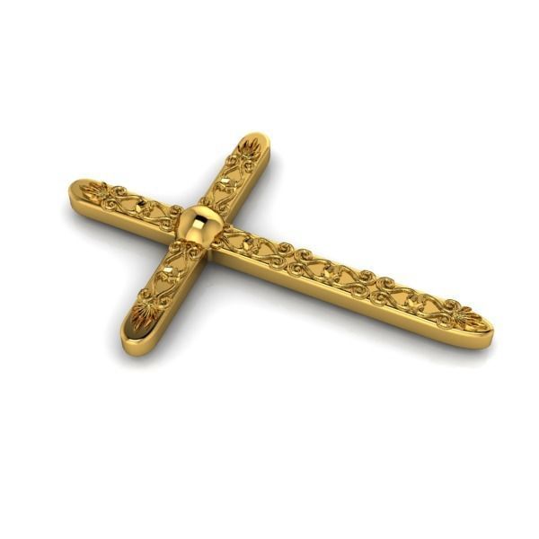 Textured cross with design 3D model 3D printable | CGTrader