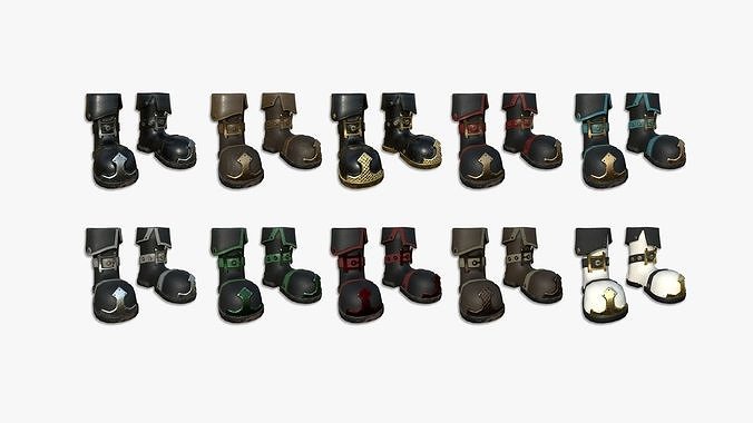10 Medieval Boots A Collection - Fantasy Character Design VR / AR / low ...