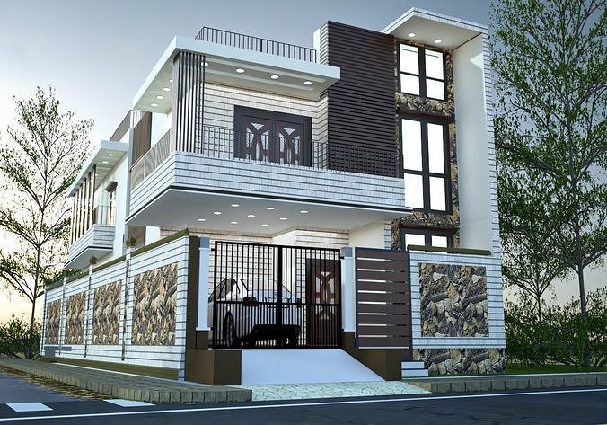 3D exterior house rendering 3D model | CGTrader