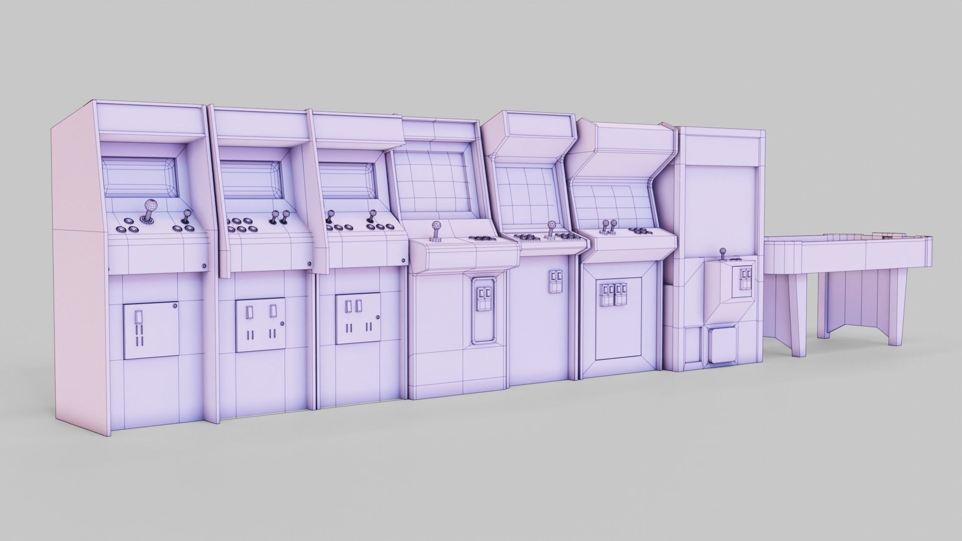 3D model 8 Arcade Game Machines Collection Game Ready Low-Poly 3D model ...
