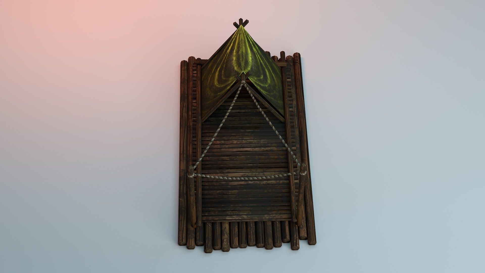 3D model Wood Raft VR / AR / low-poly | CGTrader