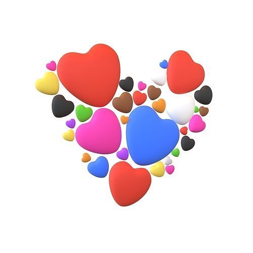 Combination Design Heart Icon v1 013 3D model | CGTrader