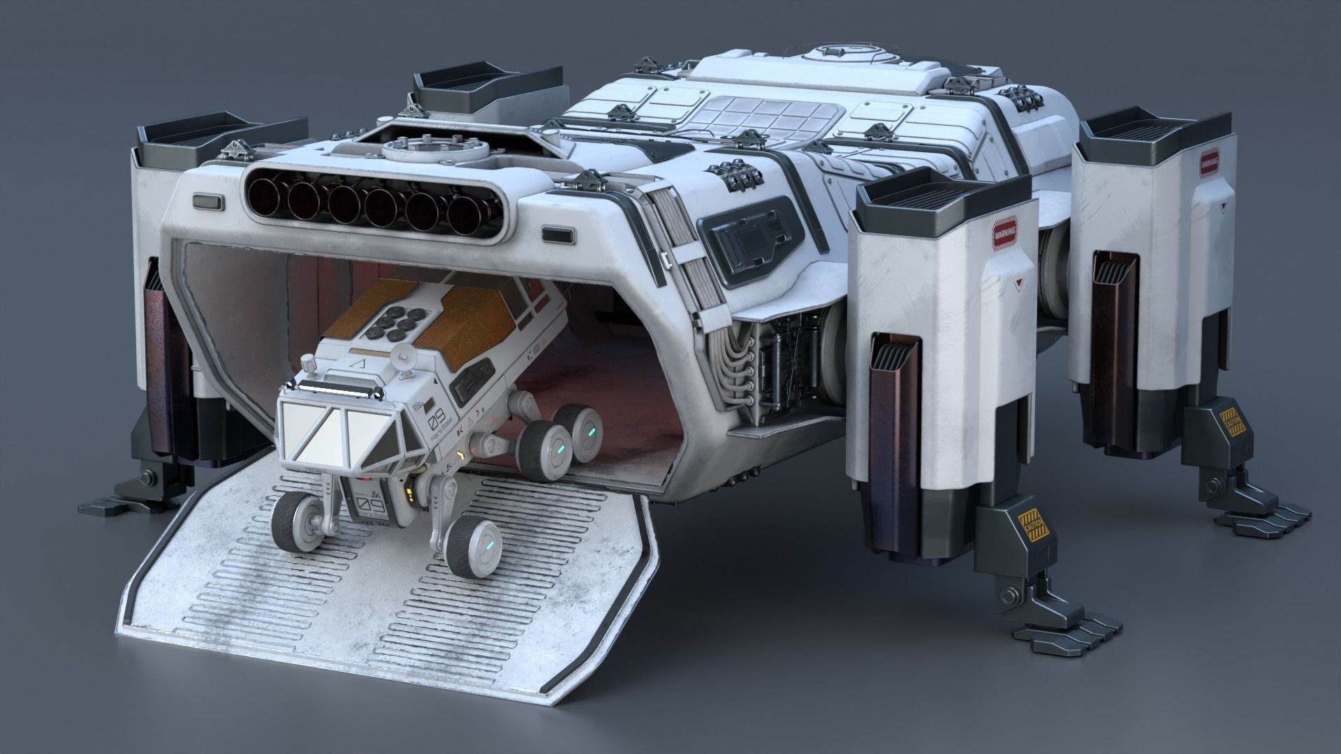 Pbr-The Mars Lander Hercules 3D model animated rigged | CGTrader