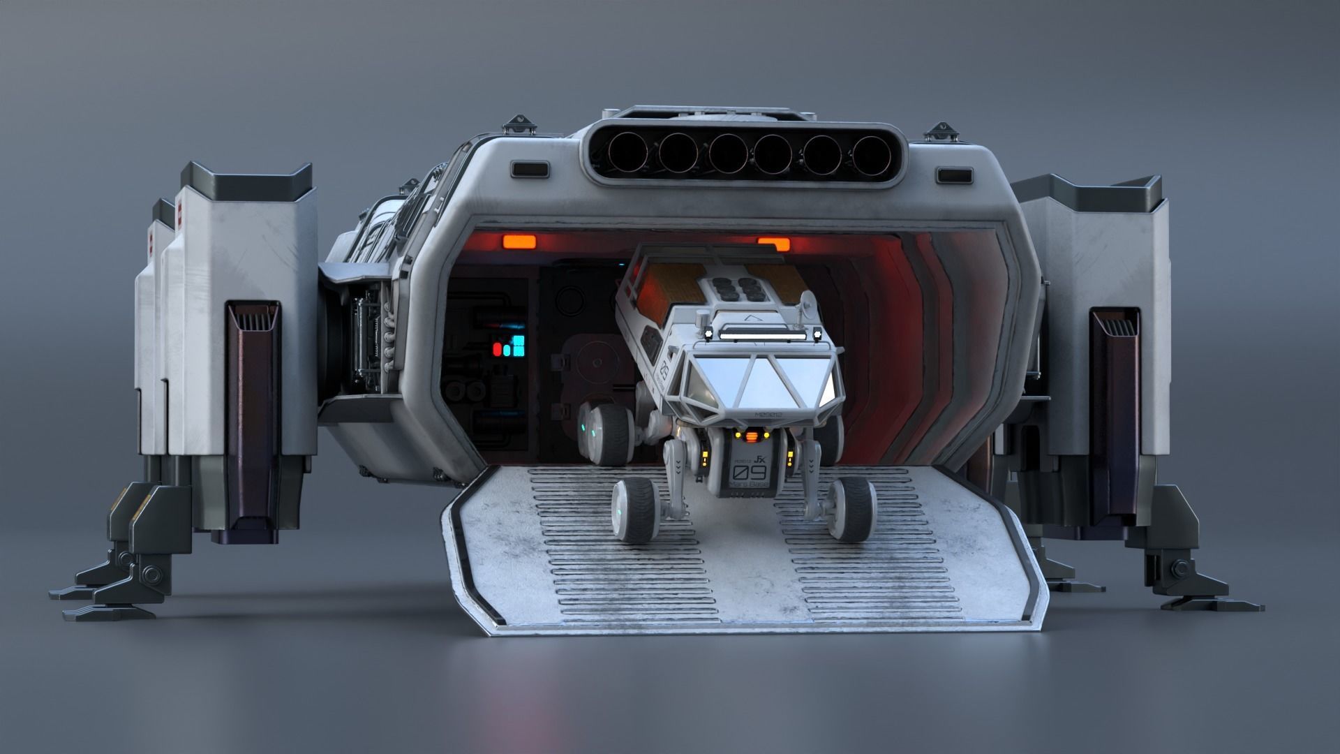 Pbr-The Mars Lander Hercules 3D model animated rigged | CGTrader