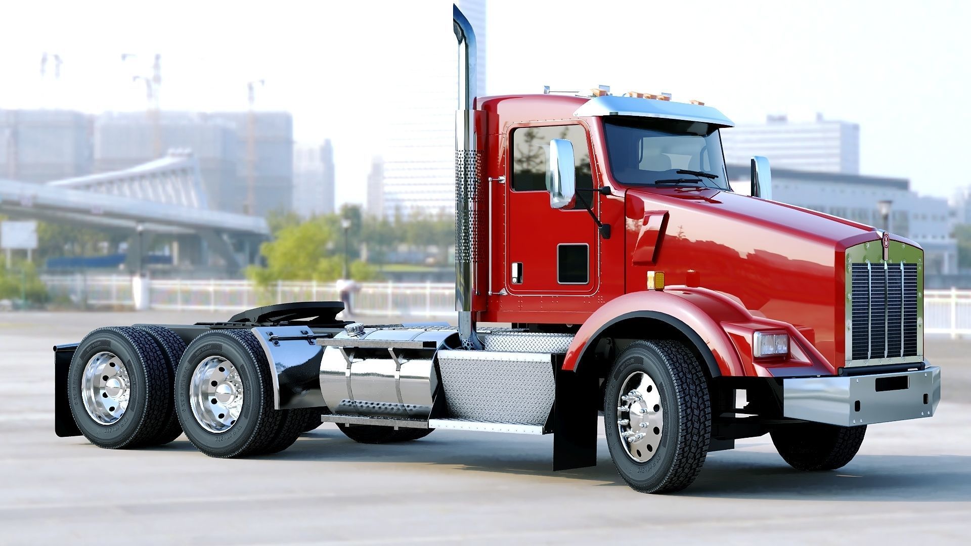 3D model Kenworth T800 Semi Truck VR / AR / low-poly | CGTrader