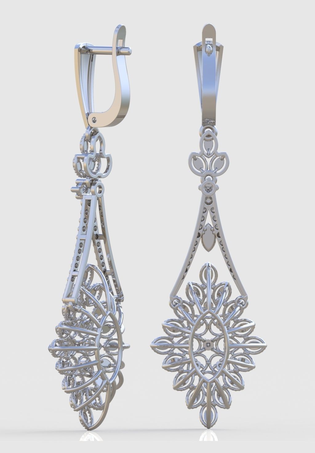 Earring 3D model 3D printable model 0195-14 3D model 3D printable ...