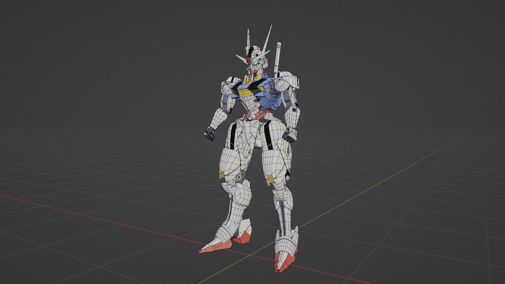 Ariel gundam 3D model animated rigged | CGTrader