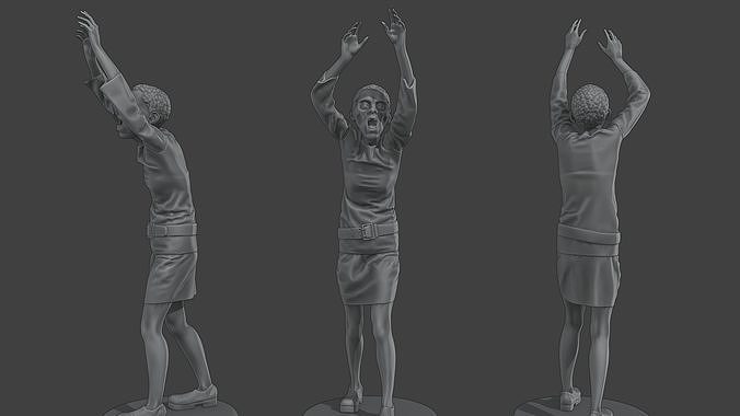 Casual Female Zombie CZ4 0004 3D model 3D printable | CGTrader