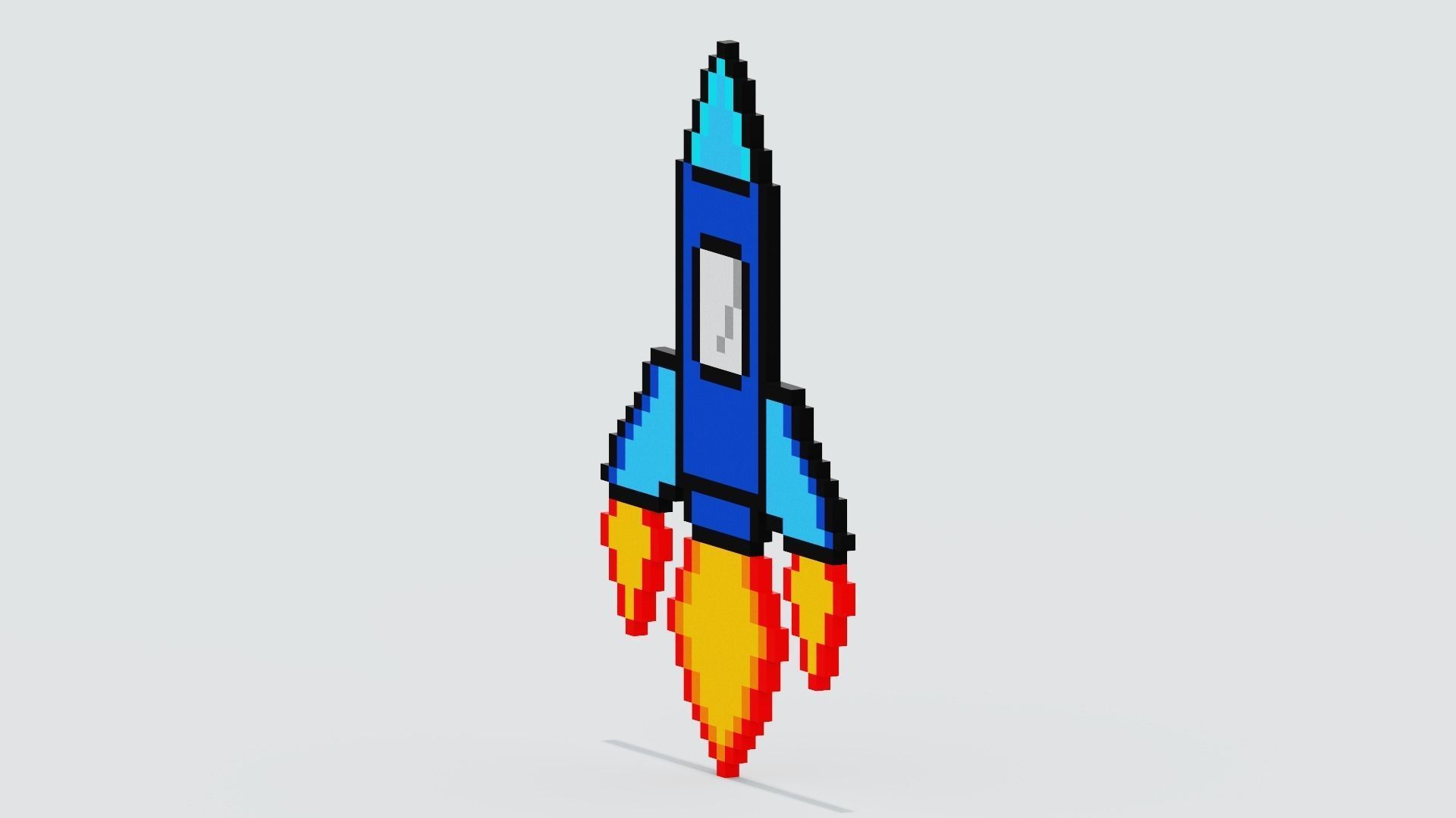 3D model Pixel Rocket VR / AR / low-poly | CGTrader