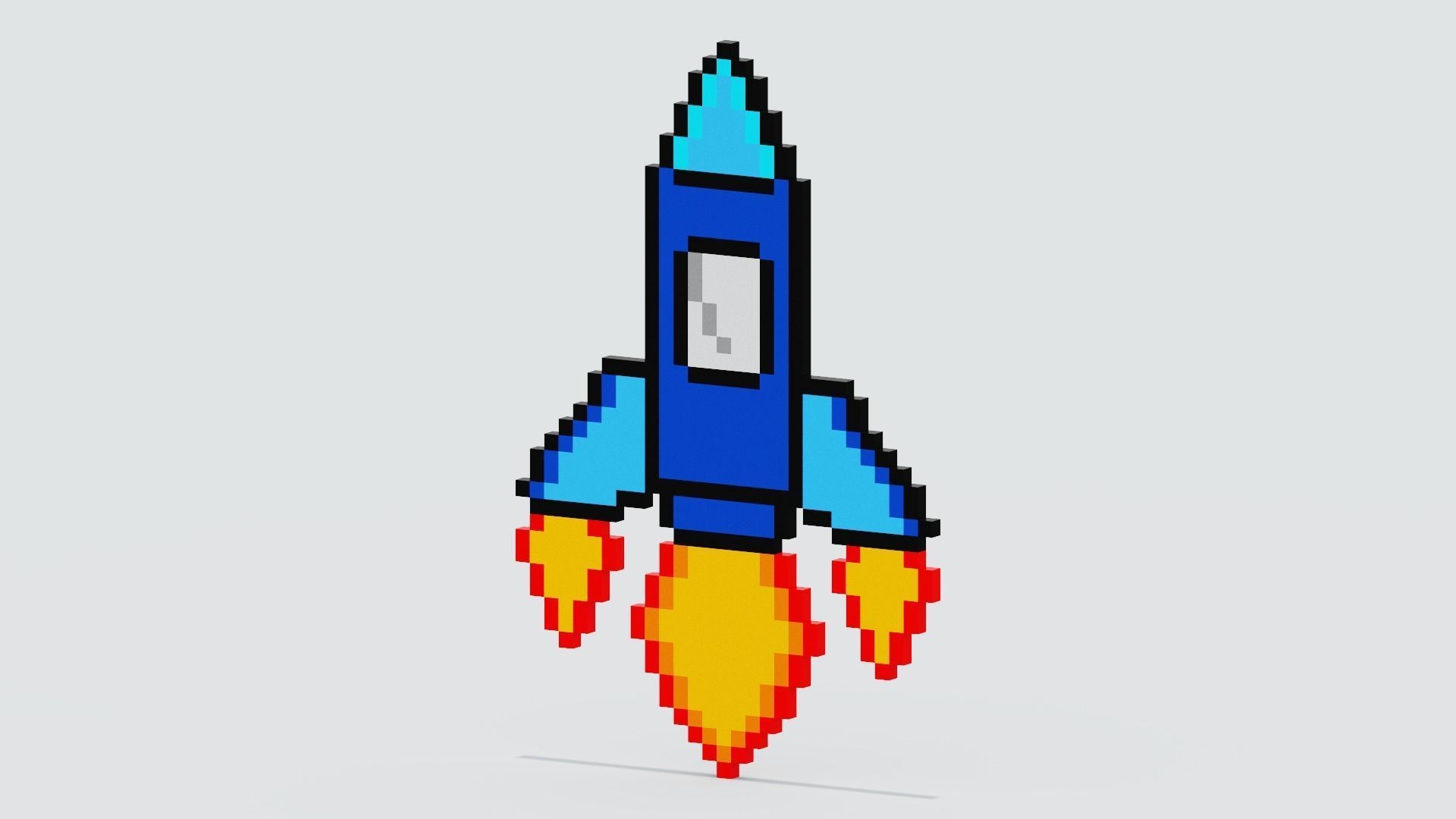3D model Pixel Rocket VR / AR / low-poly | CGTrader