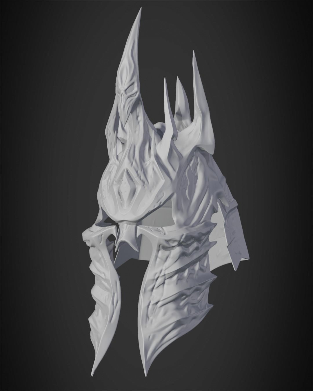 World of Warcraft Lich King Helmet for Cosplay 3D model 3D printable ...