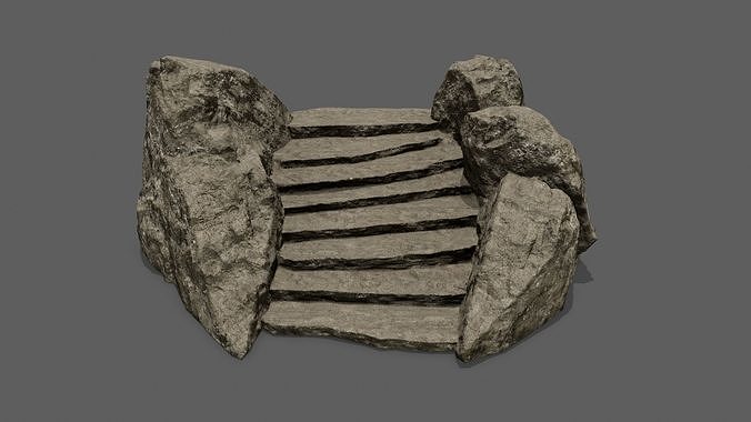 3D model Rock Stairs VR / AR / low-poly | CGTrader