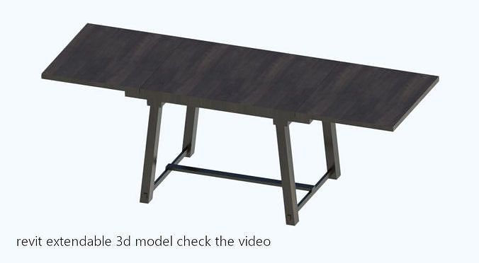 Wilford Extendable Dining Table -Extendable- 3d model 3D model rigged ...