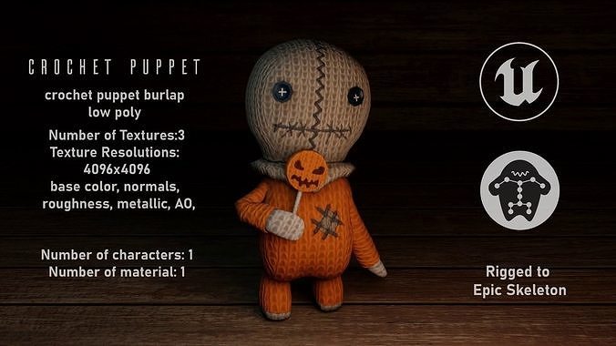3D model Burlap knitted doll VR / AR / low-poly | CGTrader