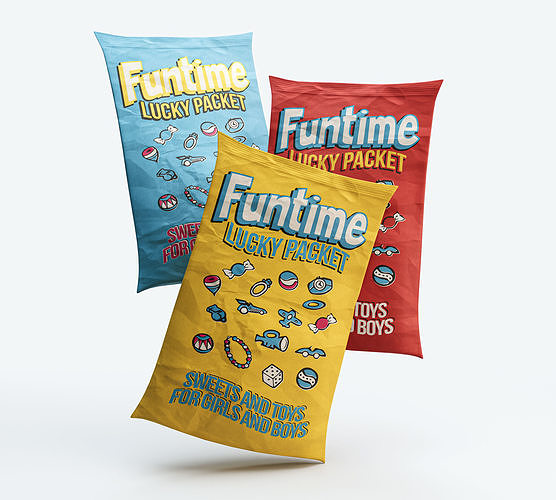 Vintage Lucky Packets 3D model | CGTrader
