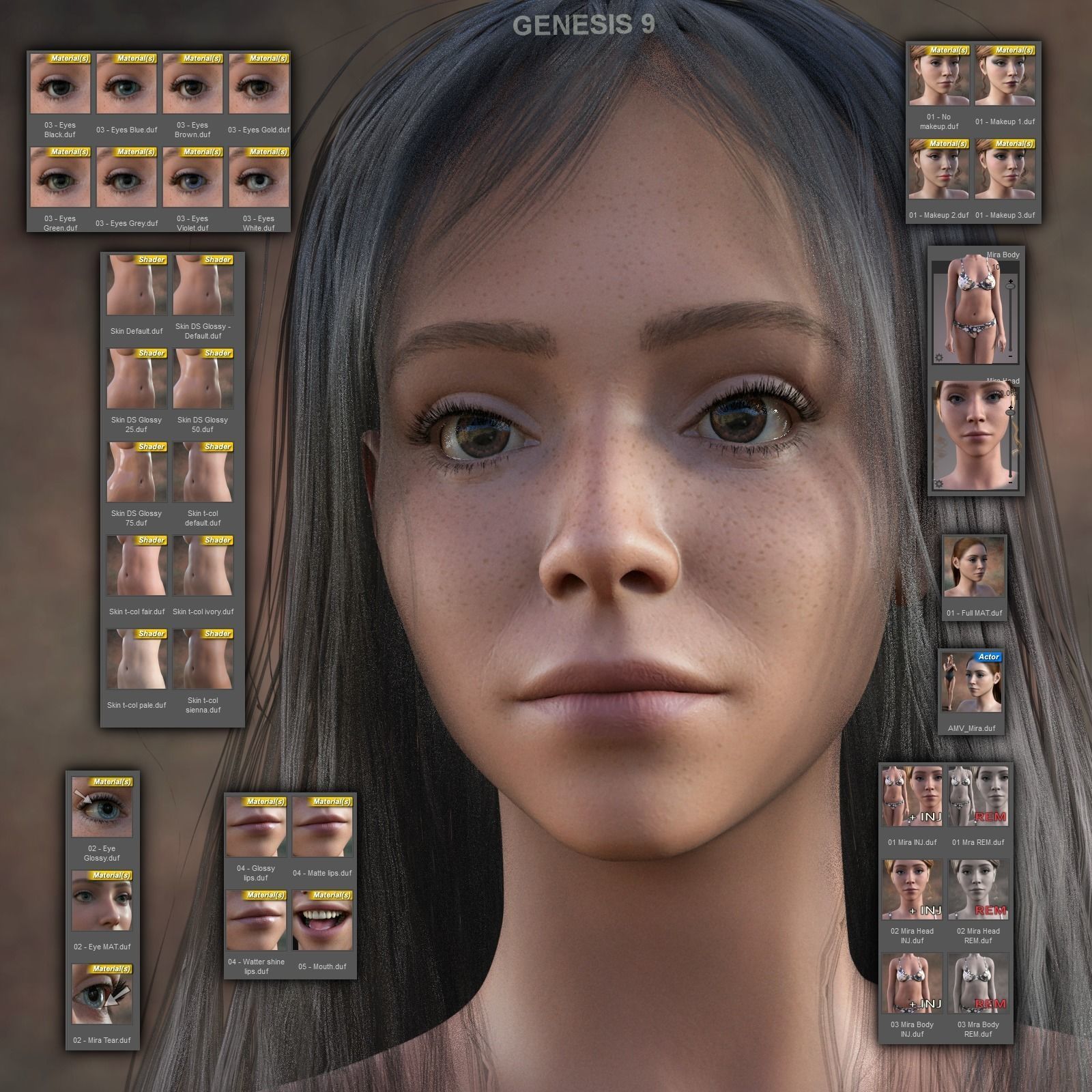 3D model Mira for Genesis 9 VR / AR / low-poly | CGTrader