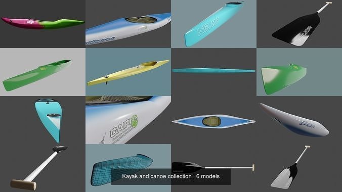 Kayak and canoe collection VR / AR / low-poly | CGTrader