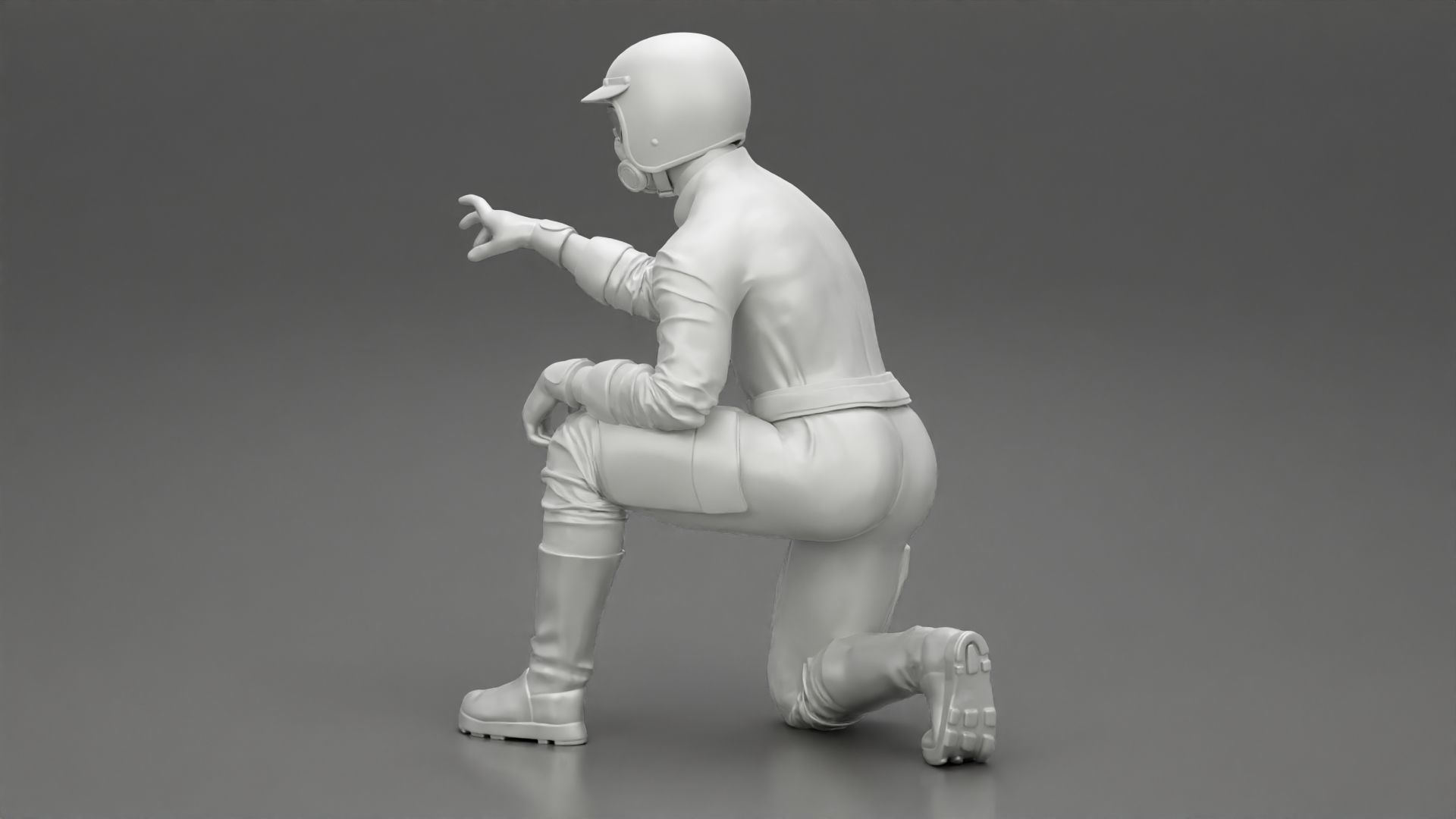 Drag Racing driver sitting in a gas mask 3D model 3D printable | CGTrader