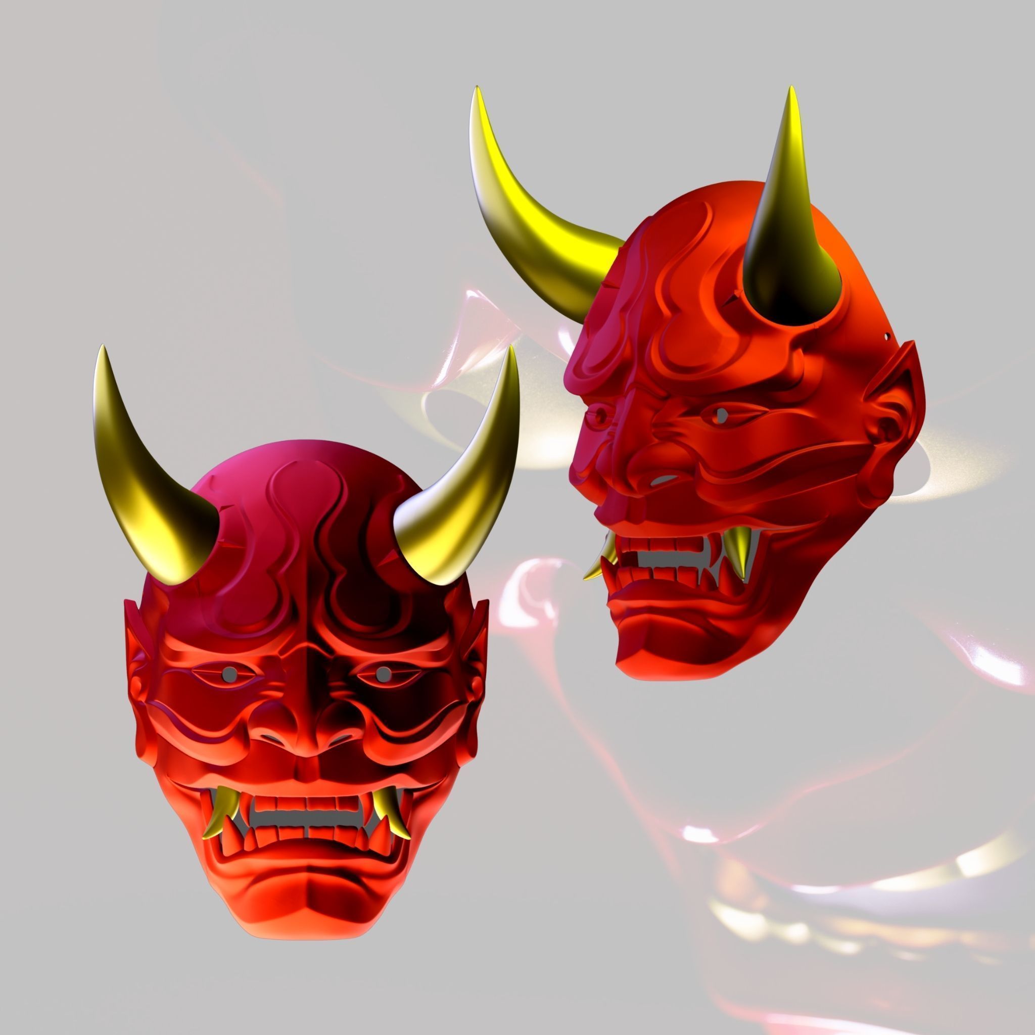 Oni mask Masks 3D model 3D printable | CGTrader
