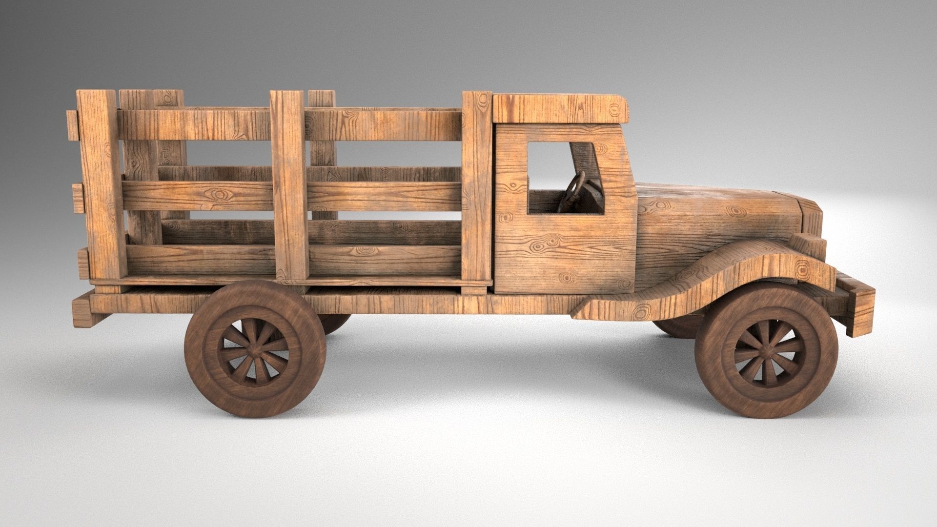 3D model Wood Toy Truck 1 VR / AR / low-poly | CGTrader