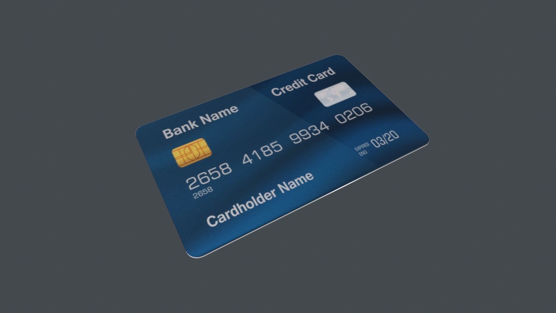 3D model Credit Card 3D Model VR / AR / low-poly | CGTrader