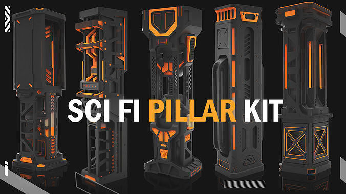 scifi pillar kit vol1 3D model | CGTrader