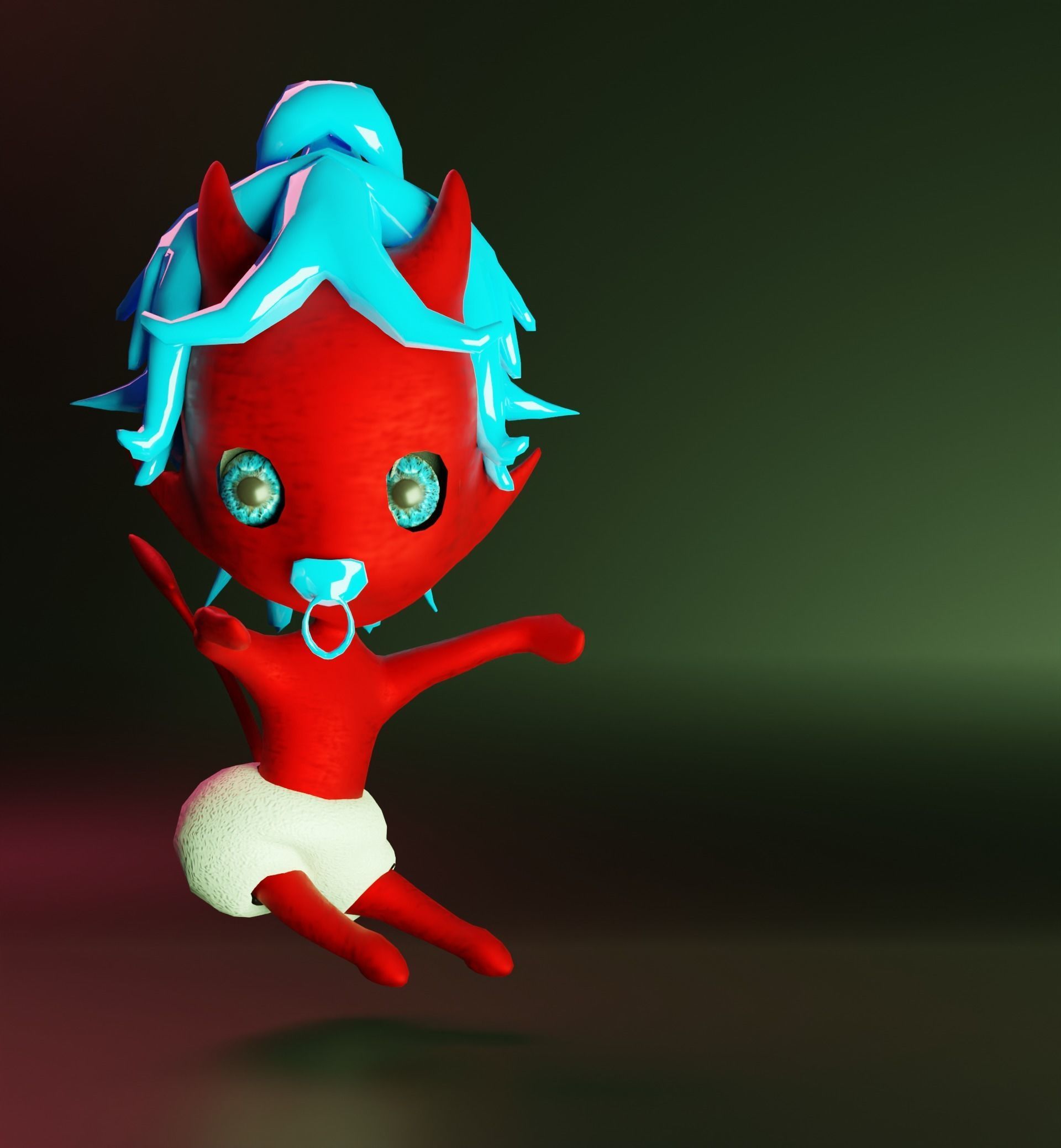 3d character Anime kid baby devil free VR / AR / low-poly 3D model ...