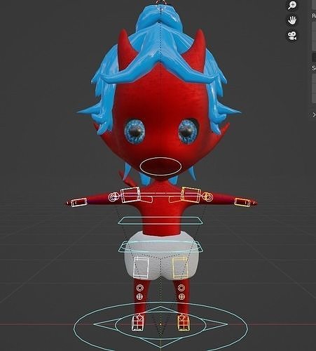 3d character Anime kid baby devil free VR / AR / low-poly 3D model ...