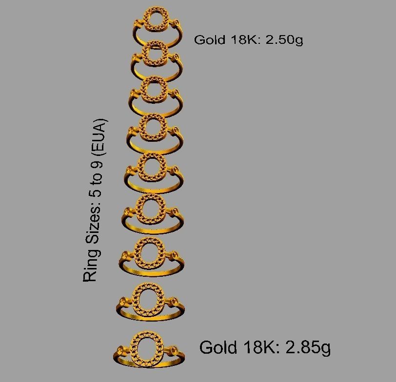 Diamond Letter Ring - O 3D model 3D printable | CGTrader