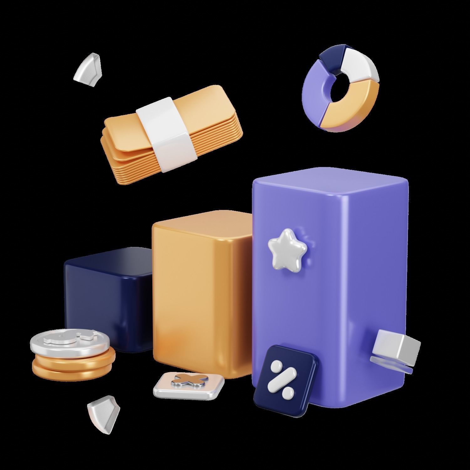 Finance 3D Icon Set 3D model | CGTrader