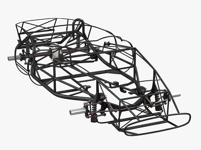 3D model Chassis Frame - Ferrari 250 TR - Testa Rossa VR / AR / low ...
