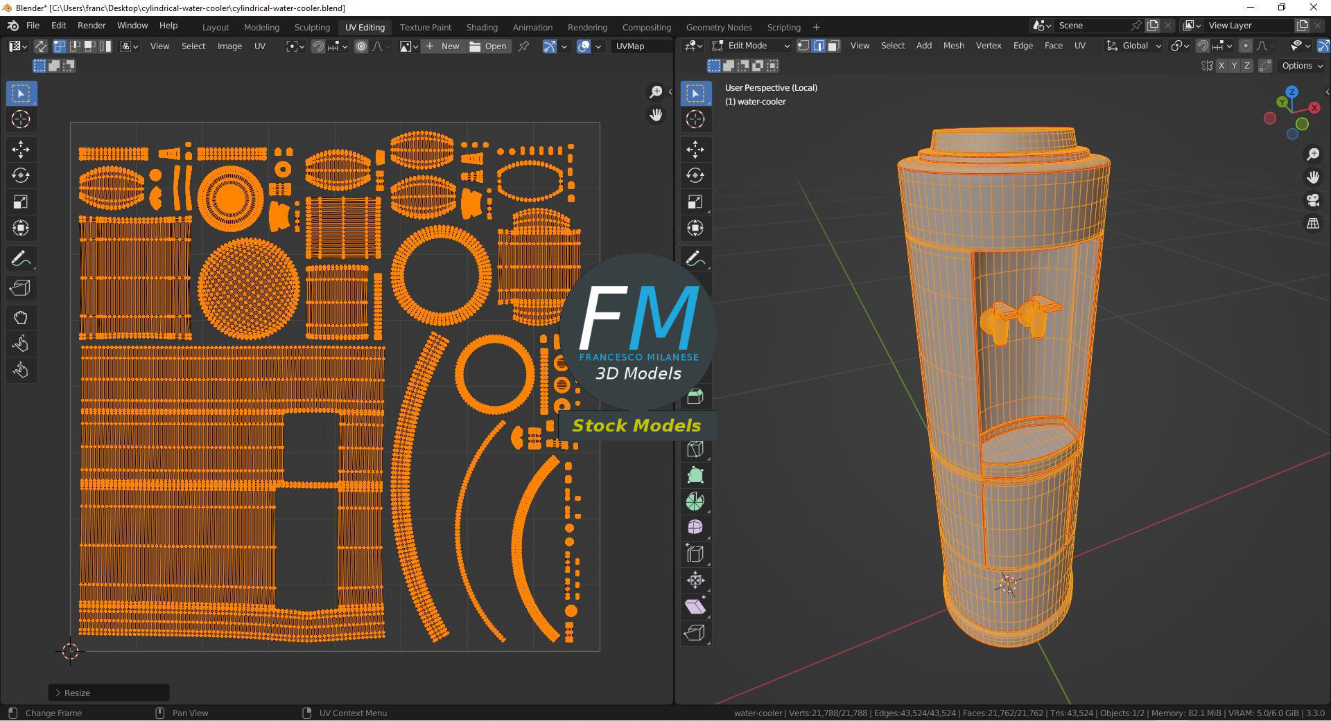 Cylindrical water cooler 3D model | CGTrader
