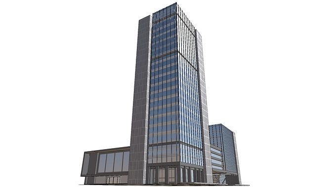 3D model skyscraper tall building VR / AR / low-poly | CGTrader