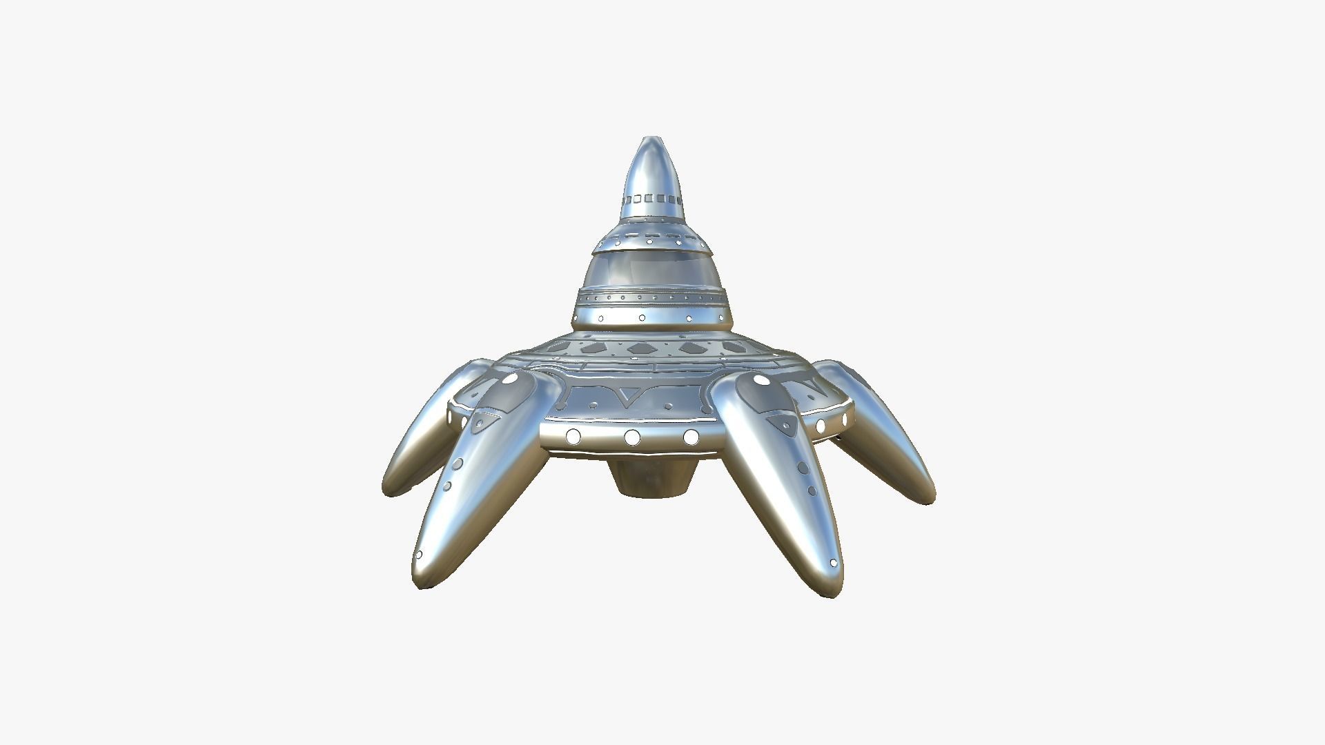 3D model Alien Spaceship UFO G02 Aluminum - Sci Fi Spacecraft Design VR ...