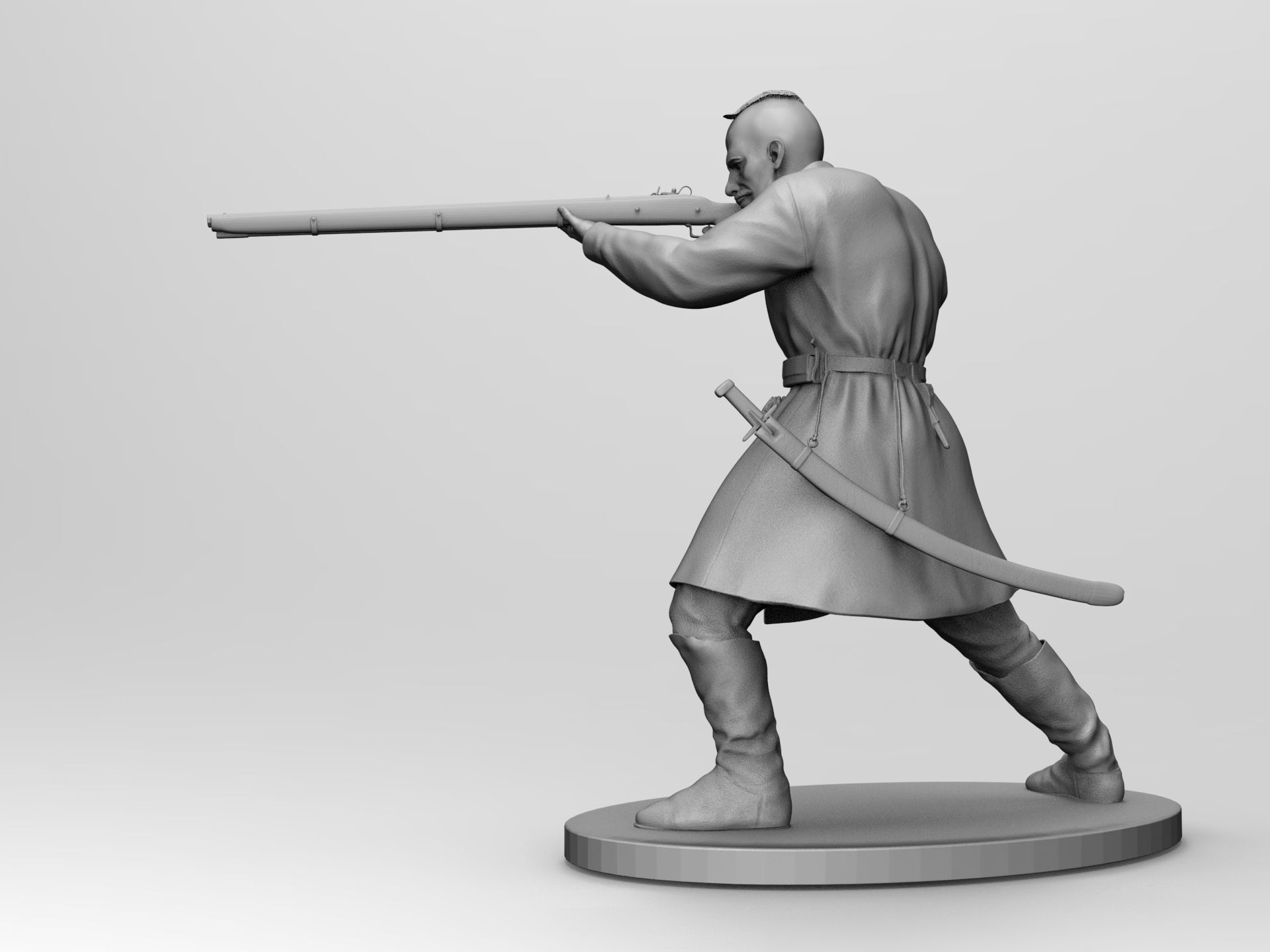 Cossack miniature with a gun 3D model 3D printable | CGTrader