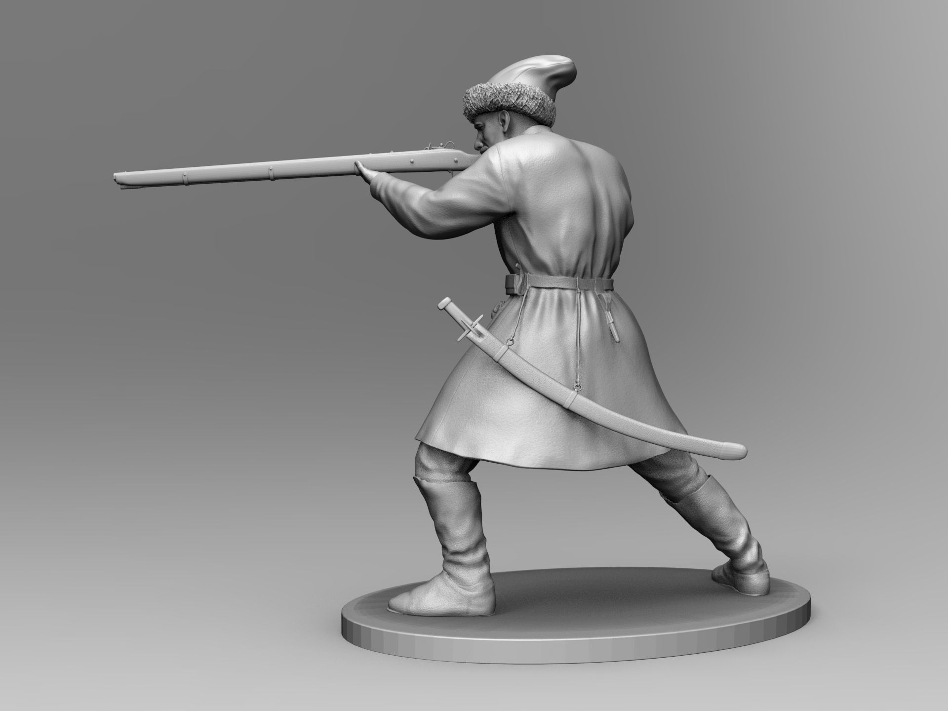 Cossack miniature with a gun 3D model 3D printable | CGTrader
