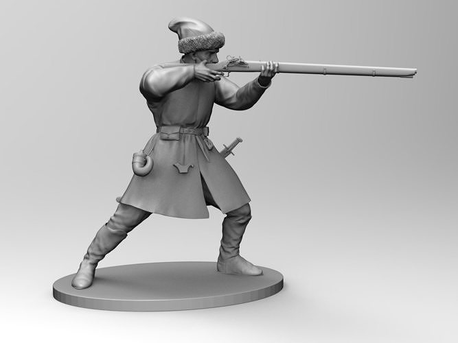 Cossack miniature with a gun 3D model 3D printable | CGTrader