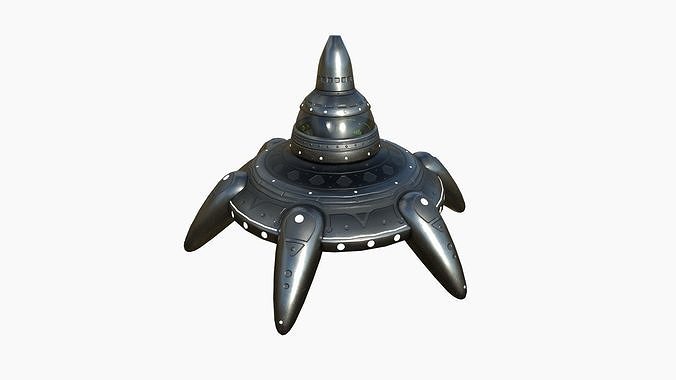 3D model Alien Spaceship UFO G03 Dark Steel - Sci Fi Spacecraft Design ...