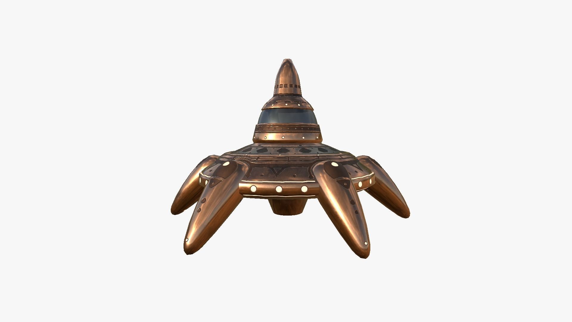 3D model Alien Spaceship UFO G06 Copper - Sci Fi Spacecraft Design VR ...