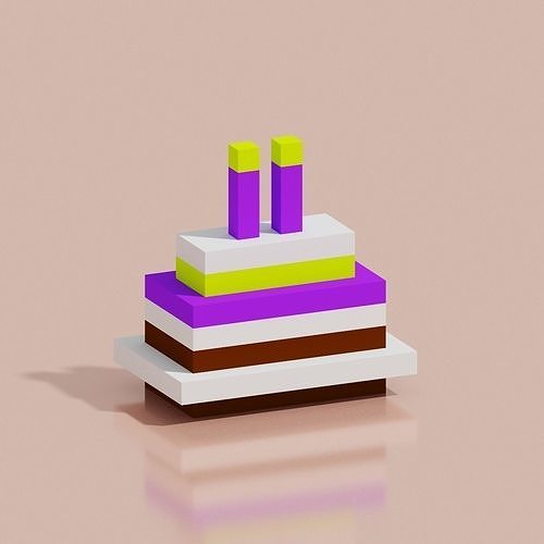 3D model Cake VFCNAV1 Voxel VR / AR / low-poly | CGTrader
