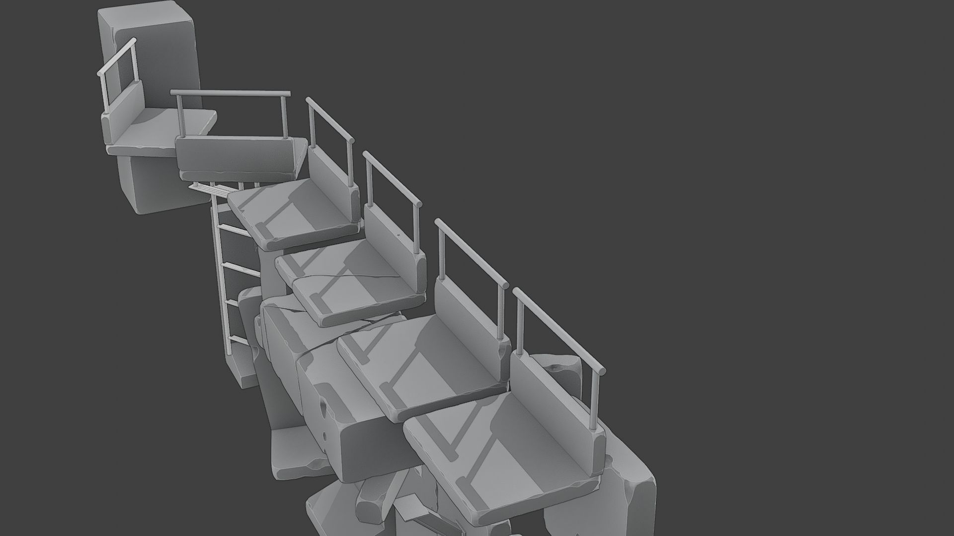 Concrete Wall Base Pack 1 3D model 3D printable | CGTrader